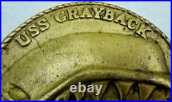 6 BRASS Plaque Paperweight Emblem US Navy SEALS LPSS 574 USS Grayback ...