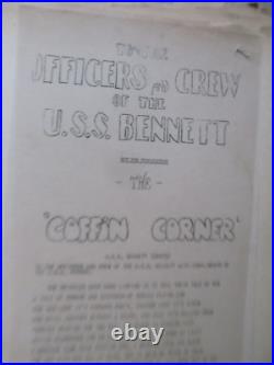 WWII USN Sailor Souvenir Album, USS Bennett, Drawings Letters Kamikaze ...