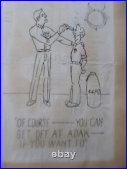 WWII USN Sailor Souvenir Album, USS Bennett, Drawings Letters Kamikaze ...