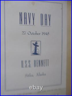 WWII USN Sailor Souvenir Album, USS Bennett, Drawings Letters Kamikaze ...